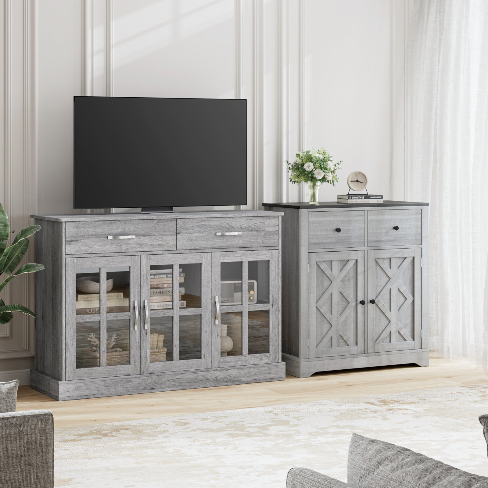 Wade Logan Latoscha 34.6 H Accent Cabinet wine side cabinet with Adjustable Shelves Reviews Wayfair